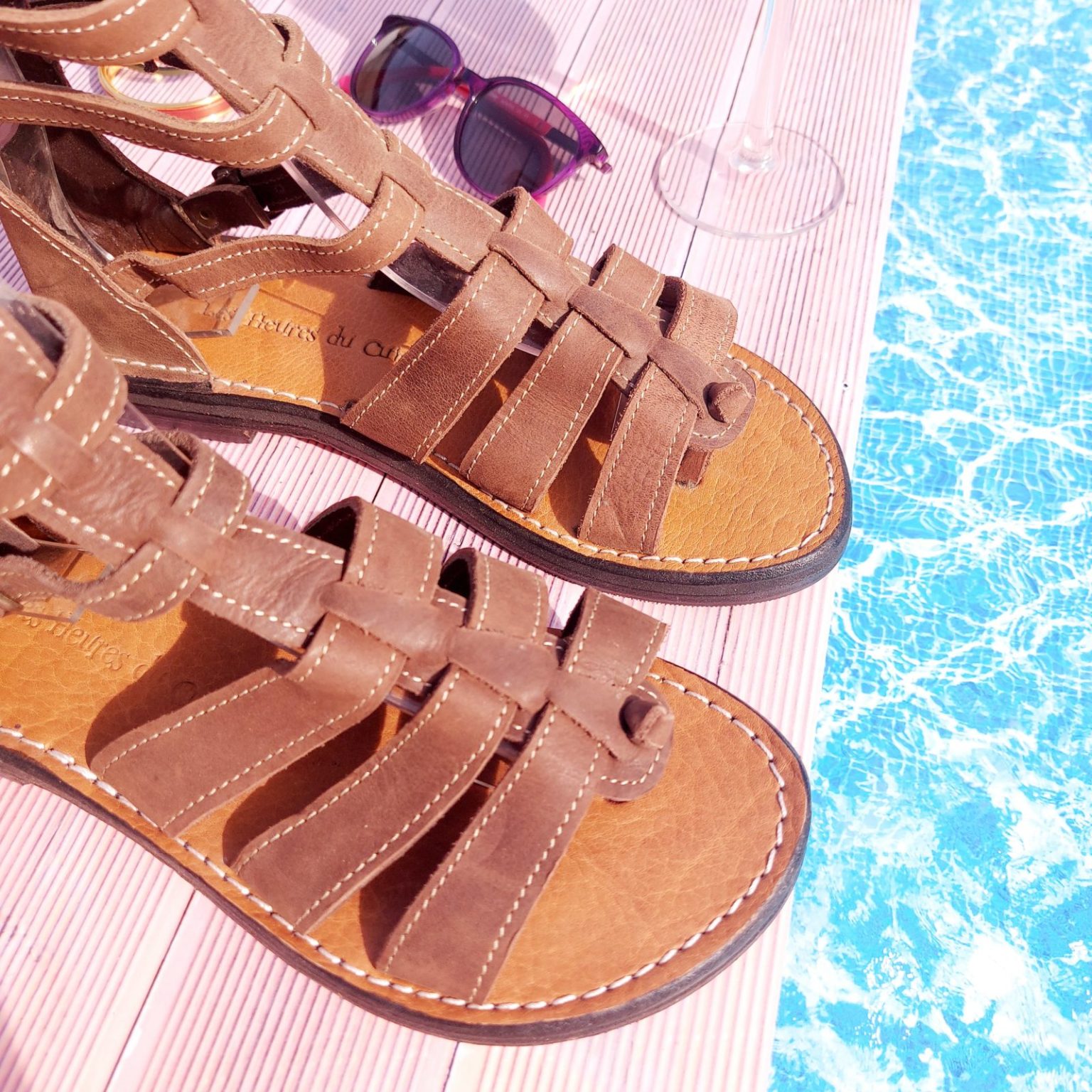 Spartiates en cuir marron - Les Heures du Cuir